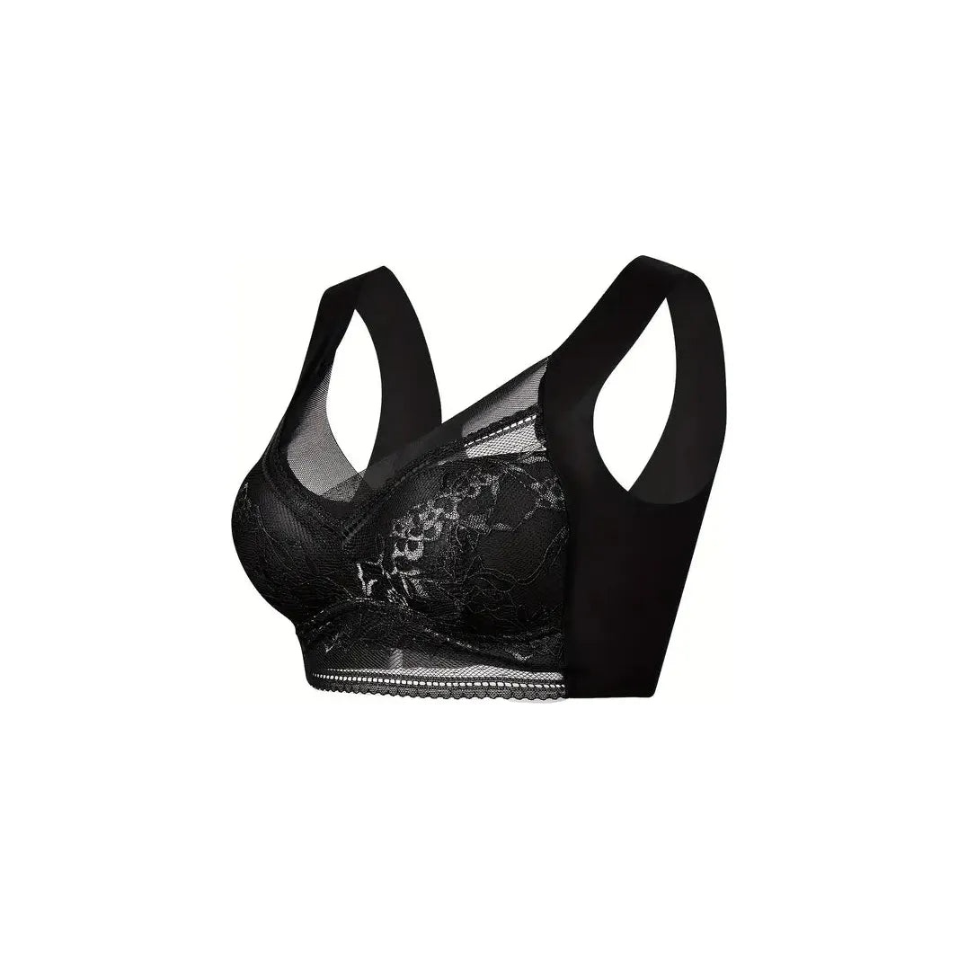 Floral Lace Bralette - Black